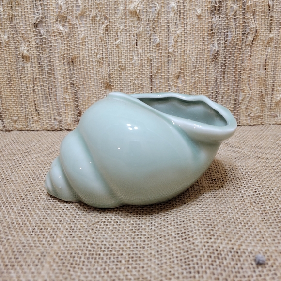 Art | Vintage Ceramic Celadon Glazed Shell Shapped Floral Frog | Poshmark